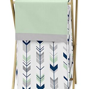 Sweet Jojo Designs Baby/Kids Clothes Laundry Hamper for Grey, Navy Blue and Mint Woodland Arrow Girl or Boy Bedding Sets