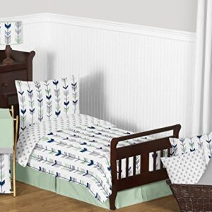 Sweet Jojo Designs Baby/Kids Clothes Laundry Hamper for Grey, Navy Blue and Mint Woodland Arrow Girl or Boy Bedding Sets