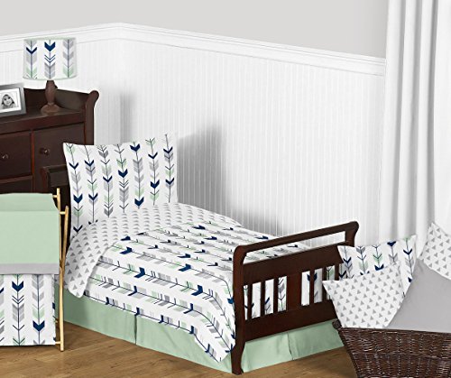 Sweet Jojo Designs Baby/Kids Clothes Laundry Hamper for Grey, Navy Blue and Mint Woodland Arrow Girl or Boy Bedding Sets