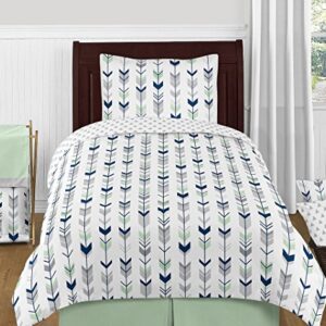 Sweet Jojo Designs Baby/Kids Clothes Laundry Hamper for Grey, Navy Blue and Mint Woodland Arrow Girl or Boy Bedding Sets