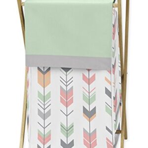 Sweet Jojo Designs Baby/Kids Clothes Laundry Hamper for Grey, Coral and Mint Woodland Arrow Girl Bedding Sets