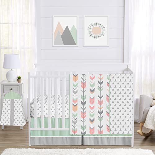 Sweet Jojo Designs Baby/Kids Clothes Laundry Hamper for Grey, Coral and Mint Woodland Arrow Girl Bedding Sets