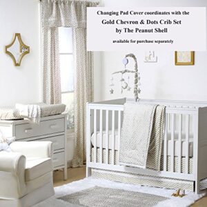 The Peanutshell Chevron Cotton Changing Pad Cover in Gold