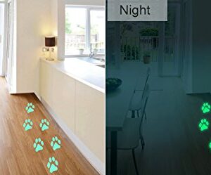 Marsway Cute Paw Print Night Luminous Removable Kids Room Wall Decal Glow in The Dark Decorative Sticker