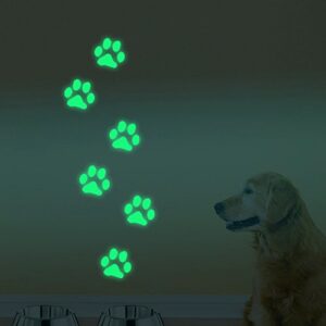 Marsway Cute Paw Print Night Luminous Removable Kids Room Wall Decal Glow in The Dark Decorative Sticker