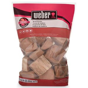 weber cherry wood chunks, for grilling and smoking, 4 lb.