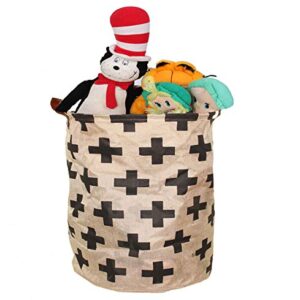 Laundry Basket Fabric Collapsible Extra Large Round Storage Bin 22 Inches - Great for Clothes, Laundry, Toys, Baby Nursery