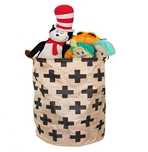 Laundry Basket Fabric Collapsible Extra Large Round Storage Bin 22 Inches - Great for Clothes, Laundry, Toys, Baby Nursery