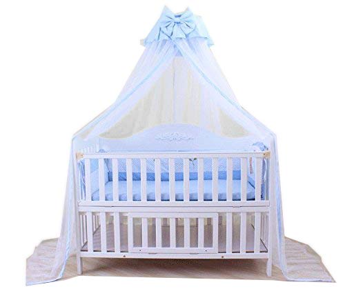 JOYLIFE Baby Netting Baby Toddler Bed Crib Dome Canopy Netting (Blue)