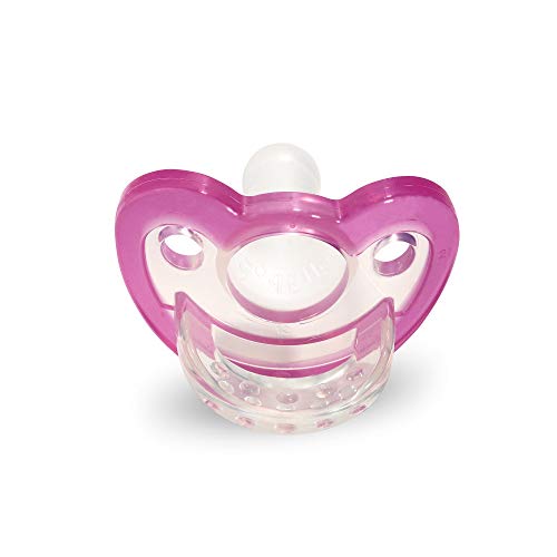 RaZbaby JollyPop Baby Pacifier Plus, 3m+, Pink, Double Pack