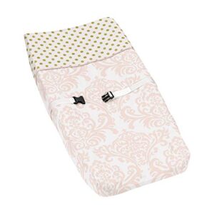 baby changing pad cover for blush pink, gold and white amelia collection