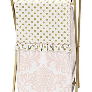 Baby/Kids Clothes Laundry Hamper for Blush Pink White Damask and Gold Polka Dot Amelia Girls Bedding Set