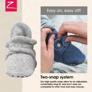 Zutano Cozie Fleece Baby Booties, Unisex Baby Shoes for Infants and Toddlers, 3M, Heather Gray