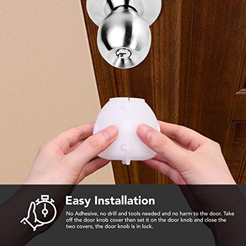 EUDEMON 4 Pack Baby Safety Door Knob Covers Door Knob Locks