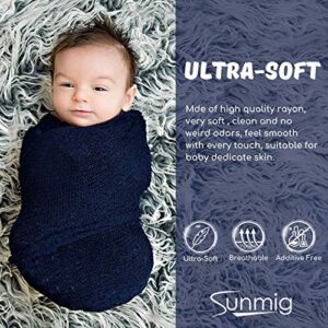 Sunmig Newborn Baby Stretch Wrap Photo Props Wrap-Baby Photography Props (Navy)