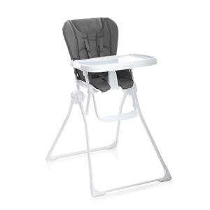 joovy nook high chair featuring four-position adjustable swing open tray, and removable, dishwasher-safe tray insert for easy cleaning - folds down flat for easy storage (charcoal)