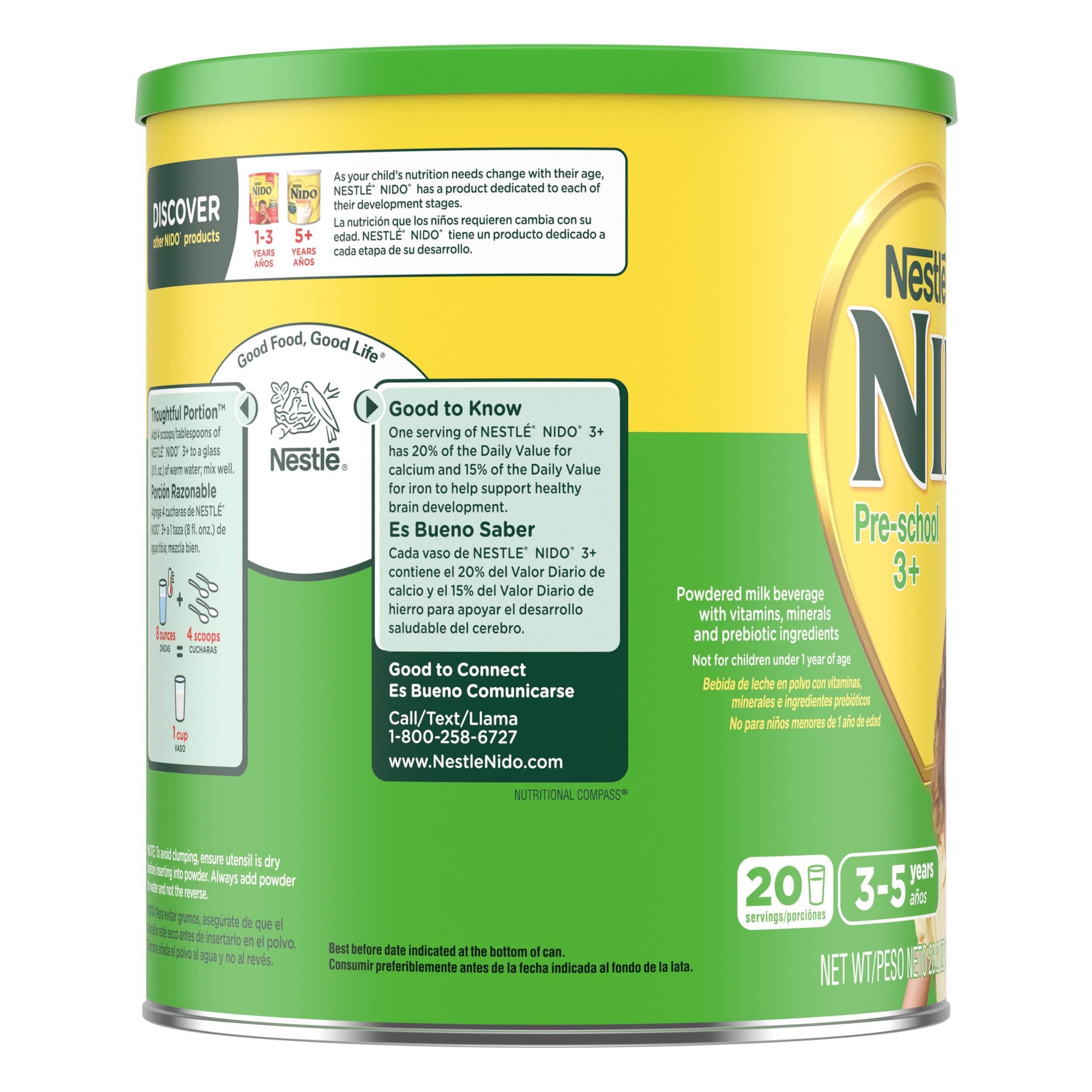 Nestle Nido 3+ Toddler Powdered Milk Beverage, 1.76 Pound