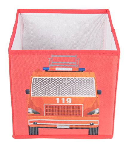 Clever Creations Collapsible Storage Organizer, Perfect Vehicle Themed Toy Chest for Storing Books, Shoes, Games and More, Fire Truck