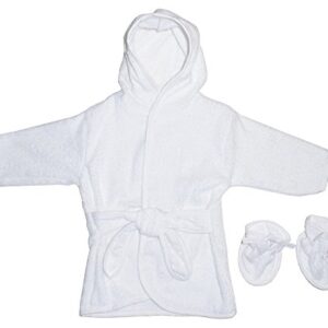 bambini Blank Terry Robe White