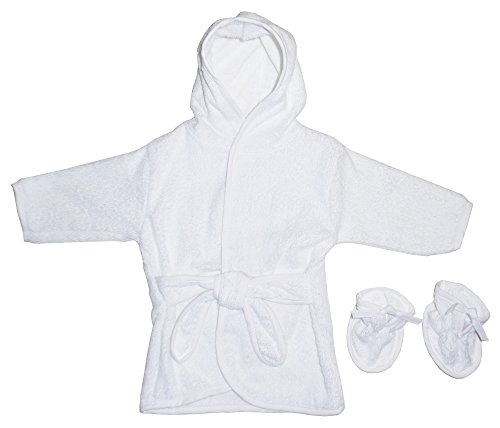 bambini Blank Terry Robe White