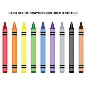 Sunny Decals Large Crayon Wall Decals - Set of 9 Removable Fabric Kids Wall Stickers (16 Inches Long)