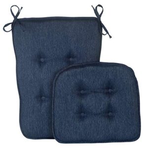 klear vu embrace rocking chair cushions for living room, nursery, or home office, tufted and non-slip pads, 2 piece set, seat 16"x15" and seatback 24"x17", blue