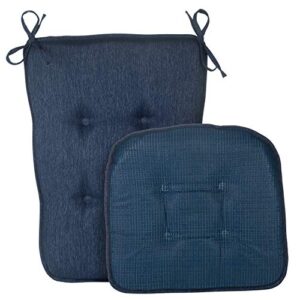 Klear Vu Embrace Rocking Chair Cushions for Living Room, Nursery, or Home Office, Tufted and Non-Slip Pads, 2 Piece Set, Seat 16"x15" and SeatBack 24"x17", Blue