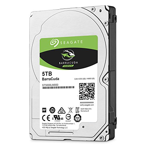 Seagate BarraCuda 5TB Internal Hard Drive HDD – 2.5 Inch SATA 6Gb/s 5400 RPM 128MB Cache for Computer Desktop PC (ST5000LM000)