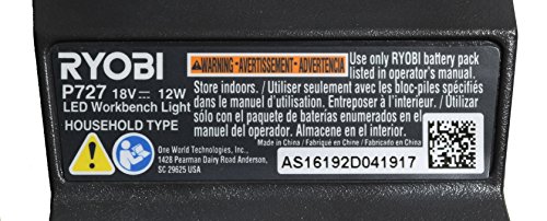 Ryobi P727 One+ 18 Volt 950 Lumen 270 Degree Rotating LED Work Light with Integrated Mounting Hooks (Battery Not Included, Light Only)