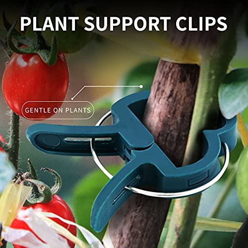 Ram-Pro 40 Piece Green Gentle Gardening Plant & Flower Lever Loop Gripper Clips, Tool for Supporting or Straightening Plant Stems, Stalks, and Vines, Garden Clips