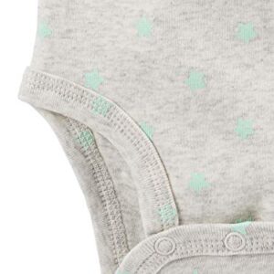 Simple Joys by Carter's Unisex Babies' 6-Piece Bodysuits (Short and Long Sleeve) and Pants Set, Grey/Mint Green/Elephant/Lamb, 0-3 Months