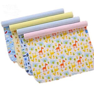 Monvecle 4pcs Pack Baby Infant Waterproof Cotton Changing Pads Washable Resuable Diapers Liners Mats (4pcs Pack-18"x12")