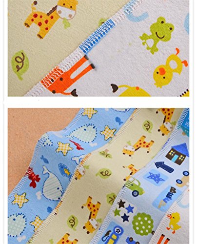 Monvecle 4pcs Pack Baby Infant Waterproof Cotton Changing Pads Washable Resuable Diapers Liners Mats (4pcs Pack-18"x12")