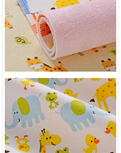 Monvecle 4pcs Pack Baby Infant Waterproof Cotton Changing Pads Washable Resuable Diapers Liners Mats (4pcs Pack-18"x12")