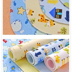 Monvecle 4pcs Pack Baby Infant Waterproof Cotton Changing Pads Washable Resuable Diapers Liners Mats (4pcs Pack-18"x12")