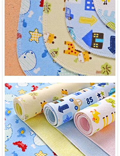 Monvecle 4pcs Pack Baby Infant Waterproof Cotton Changing Pads Washable Resuable Diapers Liners Mats (4pcs Pack-18"x12")