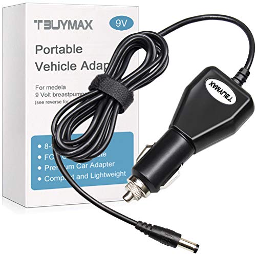 9 Volt Car Vehicle Adapter for Medela Pump-in-Style Advanced Breast Pump, CE FCC Approved Power Adapter Replaces Part # 67174