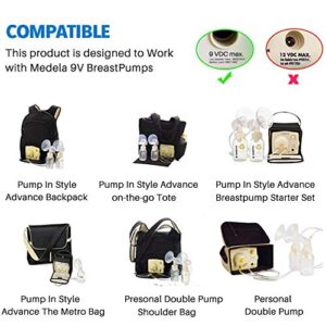 9 Volt Car Vehicle Adapter for Medela Pump-in-Style Advanced Breast Pump, CE FCC Approved Power Adapter Replaces Part # 67174