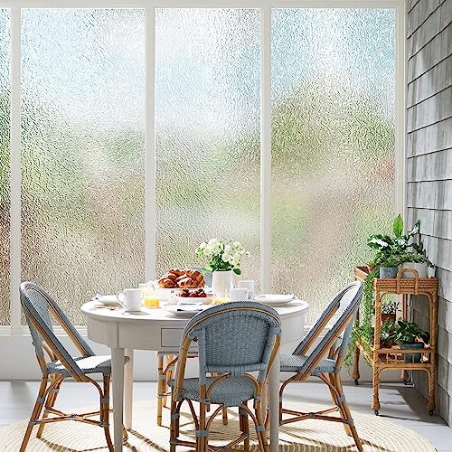 Coavas Frosted Window Privacy Film: Crystal Glass Film, No Glue Static Film, Anti UV Window Clings, One Way Vision Blocking for Home Office(17.7x78.7 inches)