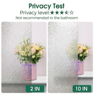 Coavas Frosted Window Privacy Film: Crystal Glass Film, No Glue Static Film, Anti UV Window Clings, One Way Vision Blocking for Home Office(17.7x78.7 inches)