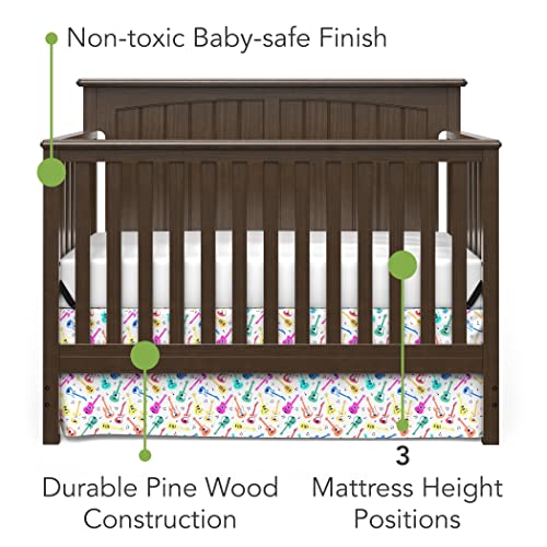 Child Craft Sheldon 4-in-1 Convertible Crib, Slate