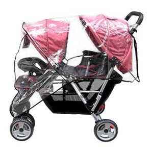 aligle weather shield double popular for swivel wheel stroller universal size baby rain cover/wind shield deal (black)