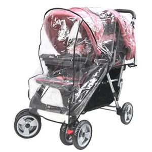 Aligle Weather Shield Double Popular for Swivel Wheel Stroller Universal Size Baby Rain Cover/Wind Shield Deal (Black)