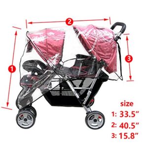 Aligle Weather Shield Double Popular for Swivel Wheel Stroller Universal Size Baby Rain Cover/Wind Shield Deal (Black)