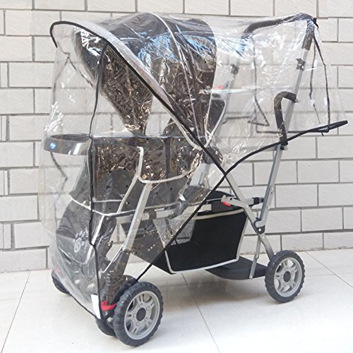 Aligle Weather Shield Double Popular for Swivel Wheel Stroller Universal Size Baby Rain Cover/Wind Shield Deal (Black)