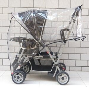 Aligle Weather Shield Double Popular for Swivel Wheel Stroller Universal Size Baby Rain Cover/Wind Shield Deal (Black)