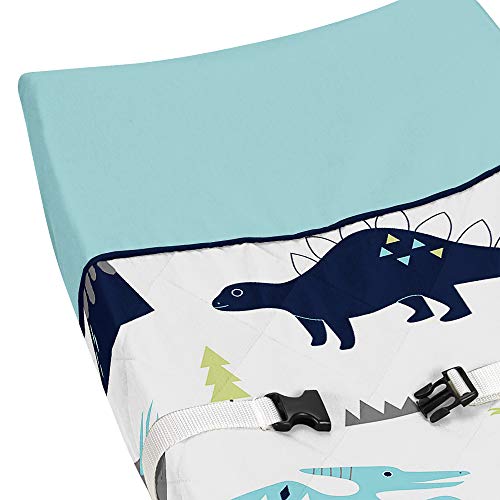 Blue and Green Modern Dinosaur Girls Boys Baby Changing Pad Cover