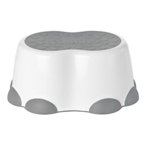 bumbo step stool, cool grey, white, 1 count (pack of 1)