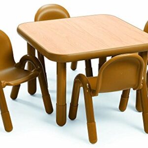 Angeles Baseline Preschool 30" Square Table & Chair Set - Natural Wood