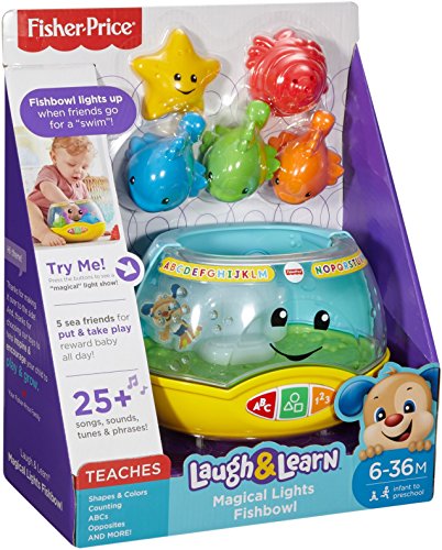 Fisher-Price Laugh & Learn Baby & Toddler Toy Magical Lights Fishbowl With Smart Stages Learning Content For Ages 6+ Months